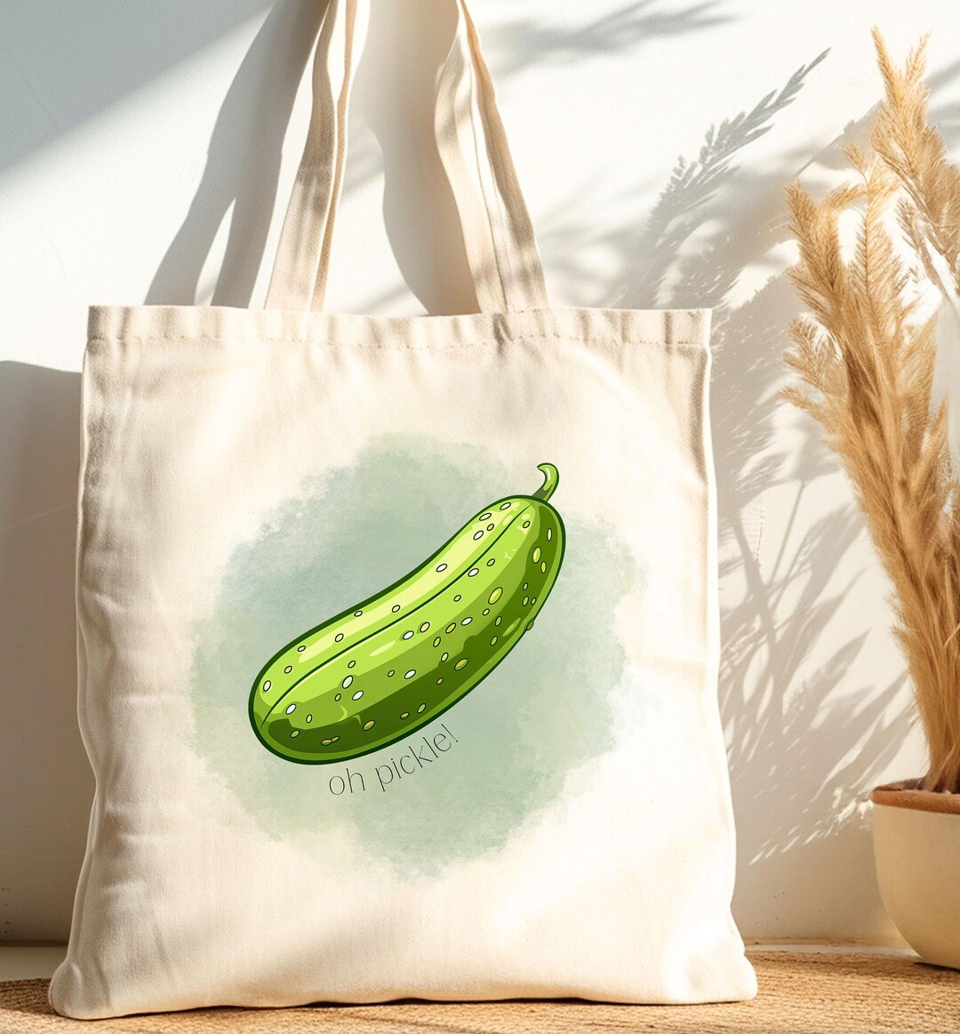 Pickle Tote Bag, Cotton Canvas Tote Bag, Graphic Tote Bag, Pickle Bag ...