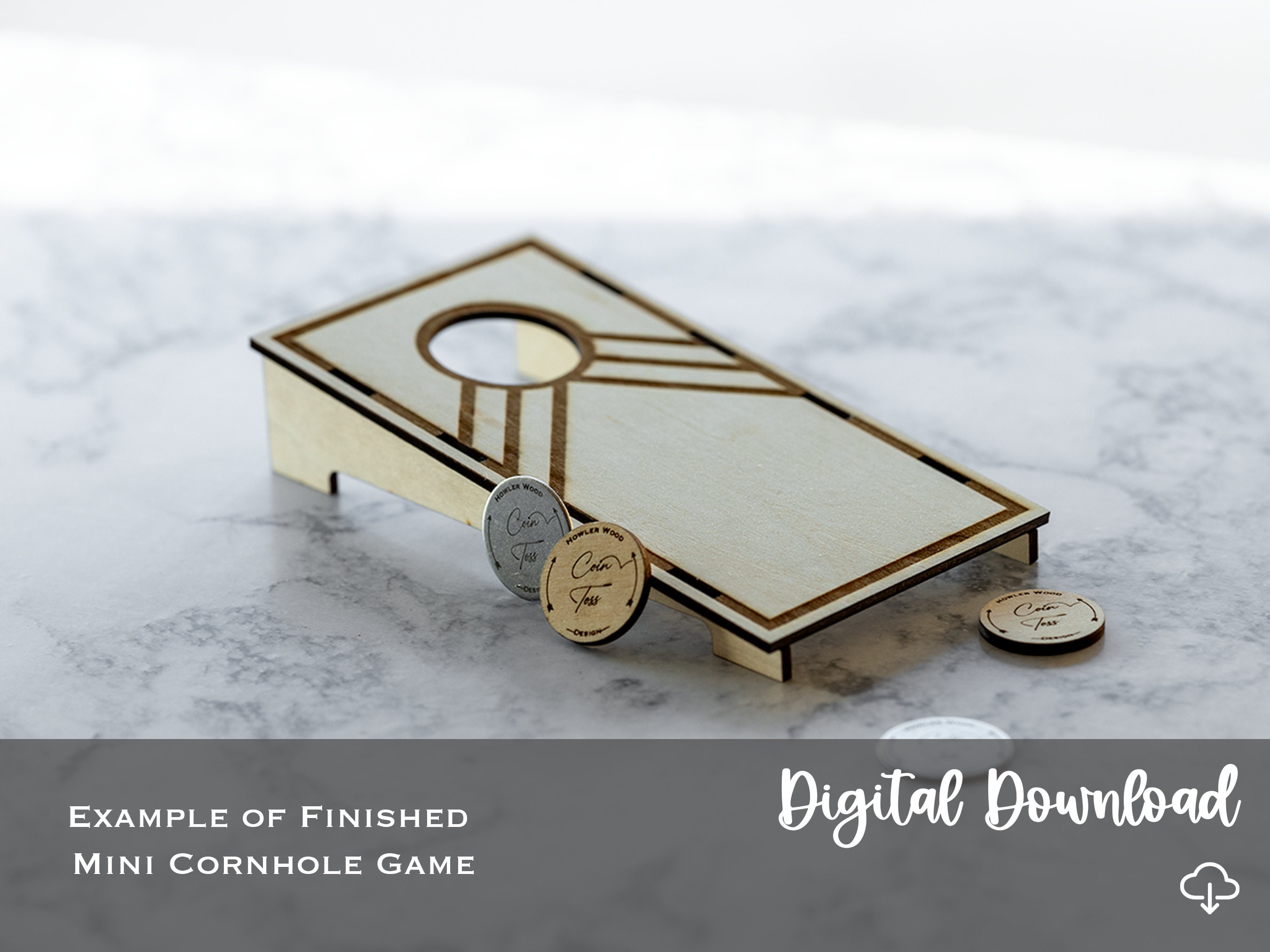 Desktop Mini Cornhole Game 3mm Laser File SVG Coinhole Tabletop Coin ...