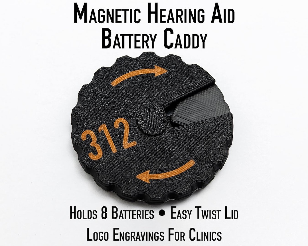 Magnetic Hearing Aid Battery Caddy – Easy-open, Portable Battery Holder ...