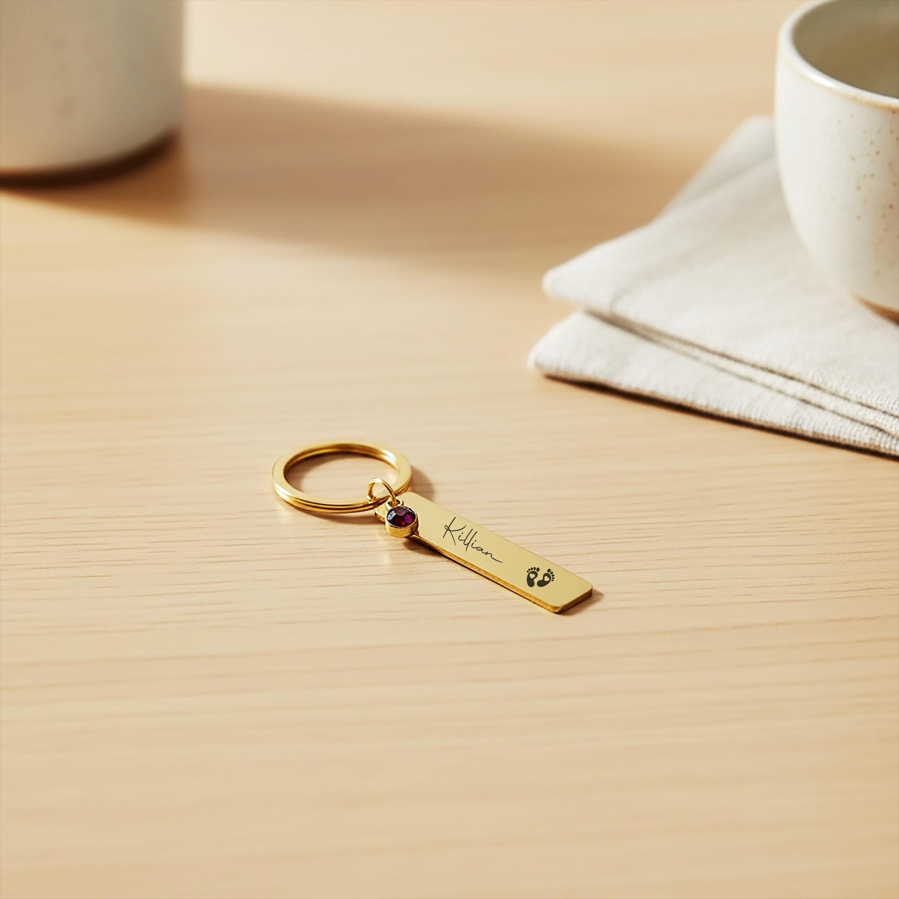 Personalized Stainless Steel Metal Keychain | Custom Engraved Keychain ...