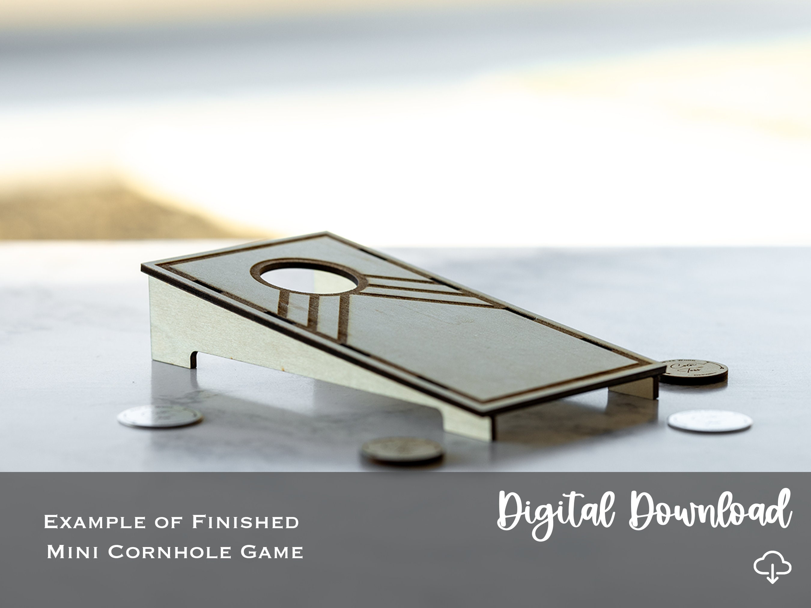 Desktop Mini Cornhole Game 3mm Laser File SVG Coinhole Tabletop Coin ...