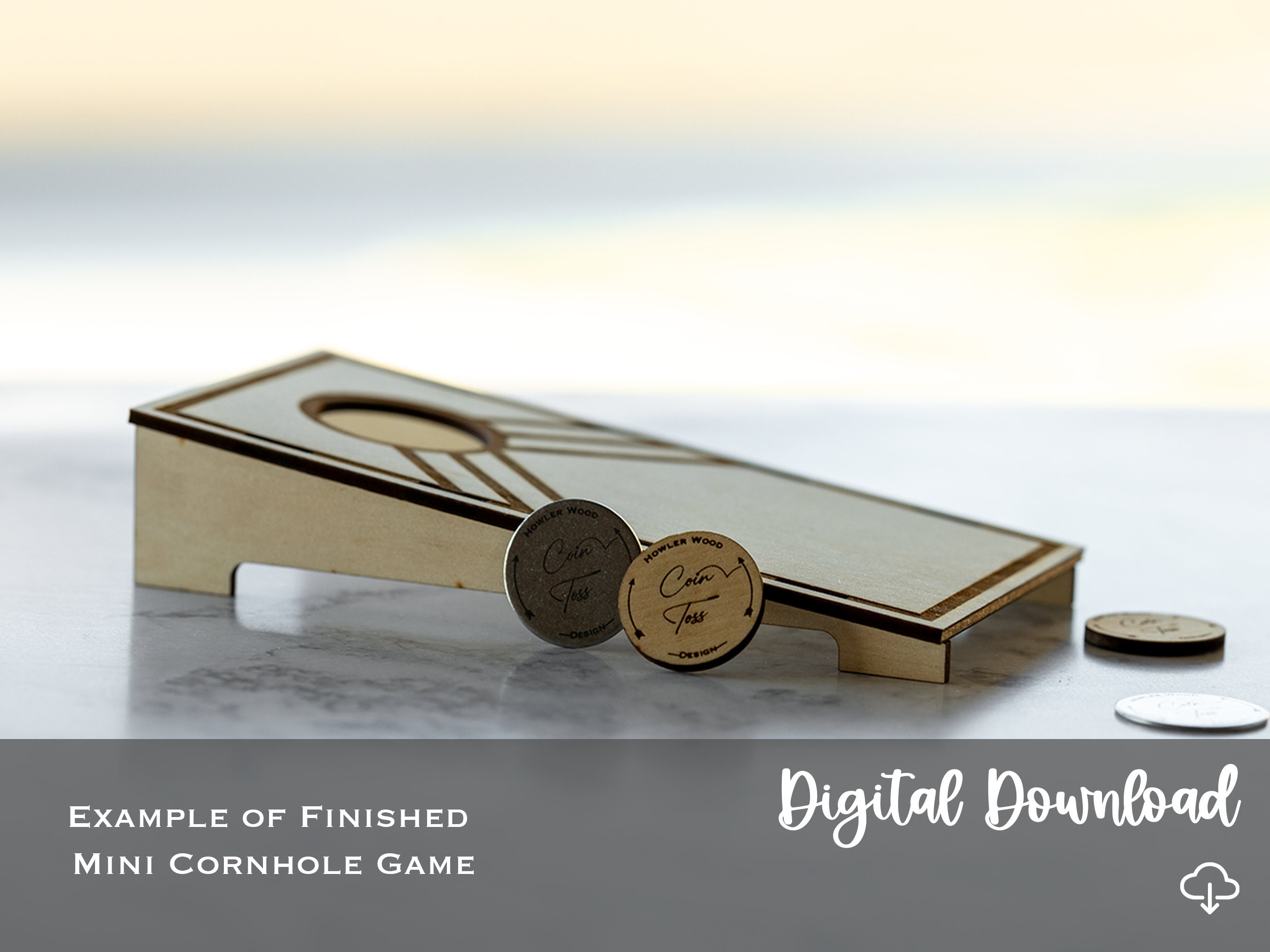 Desktop Mini Cornhole Game 3mm Laser File SVG Coinhole Tabletop Coin ...