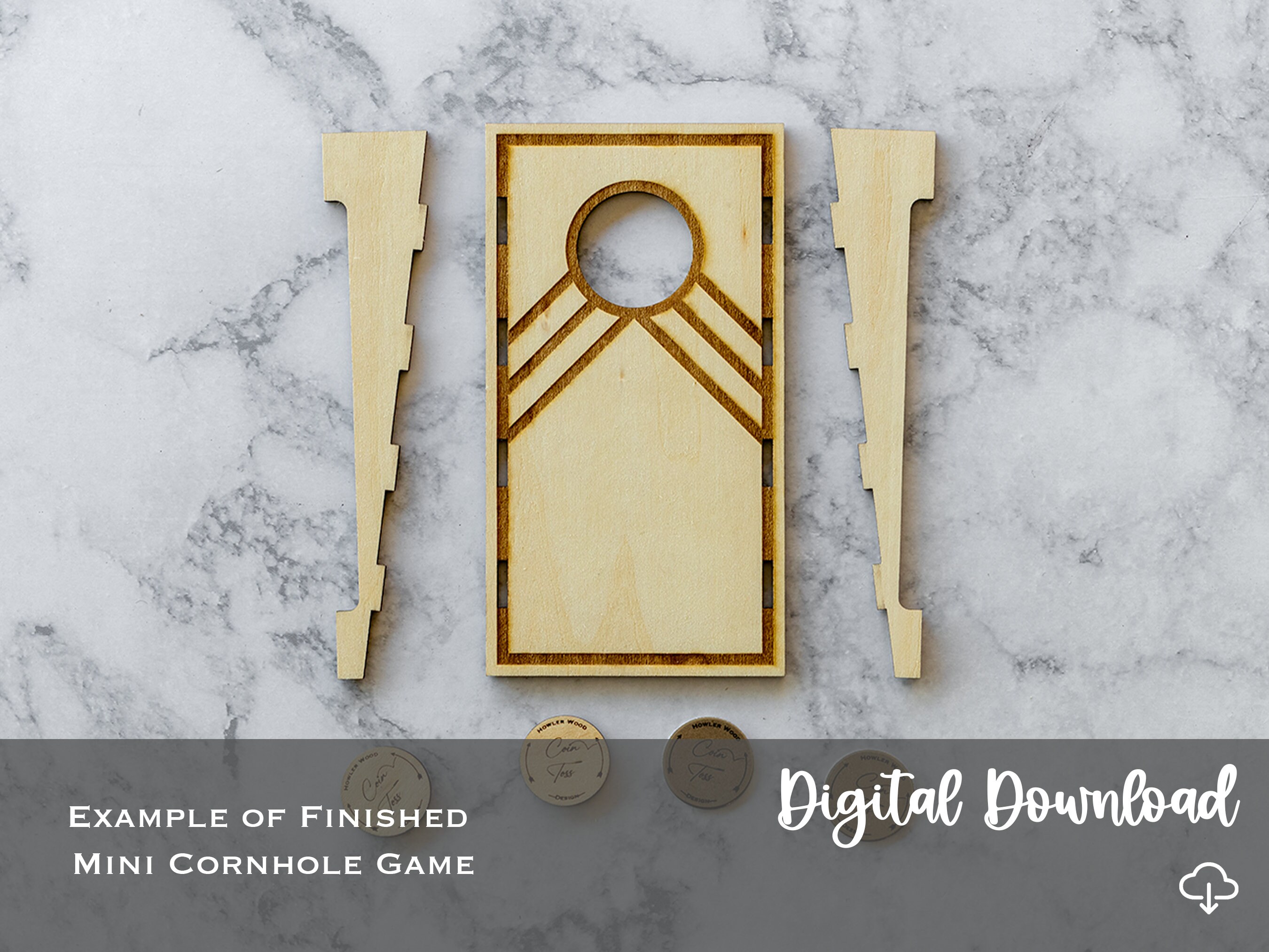 Desktop Mini Cornhole Game 3mm Laser File SVG Coinhole Tabletop Coin ...