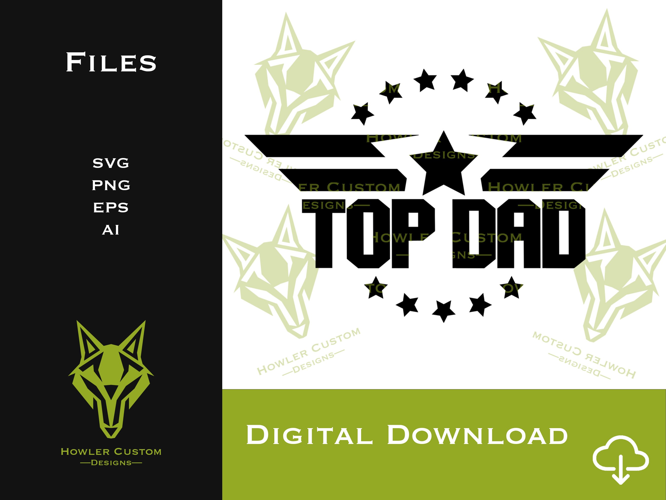 Top Dad SVG PNG Fathers Day SVG Gift for Dad Gift for Him Dad Digital ...