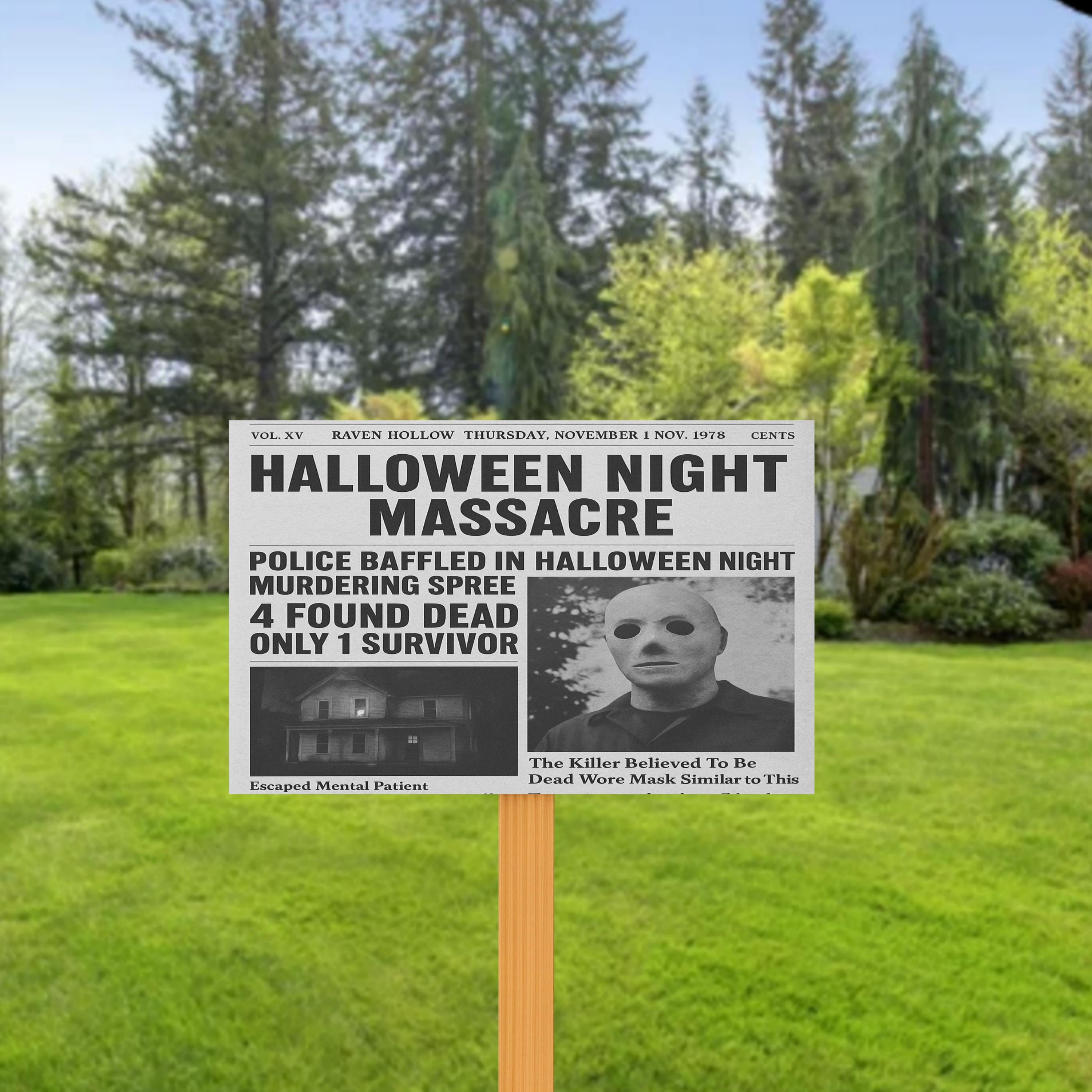 Vintage Halloween Newspaper Poster: Personalized Horror Party Decor - Etsy