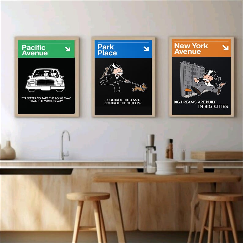 Monopoly Inspired Bold Street Art Poster Set: Urban Pop Art Prints - Etsy