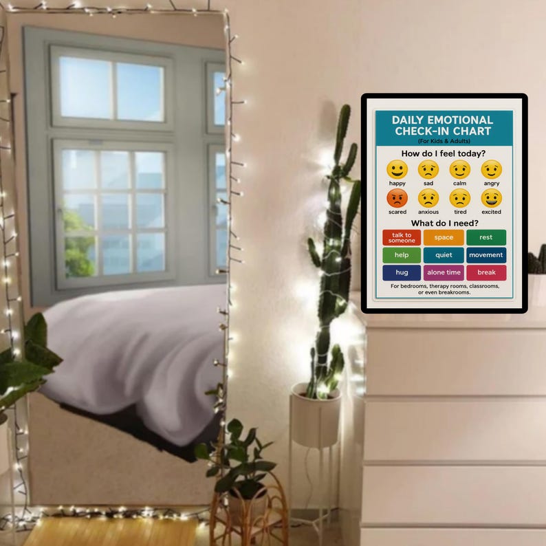 Daily Emotional Check-in Chart for Kids & Adults – Laminated Feelings ...