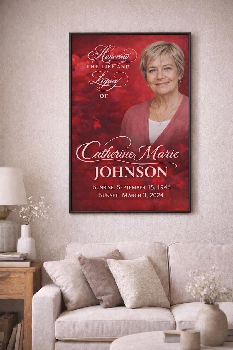 Custom Memorial Portrait | Celebration of Life Poster - Etsy