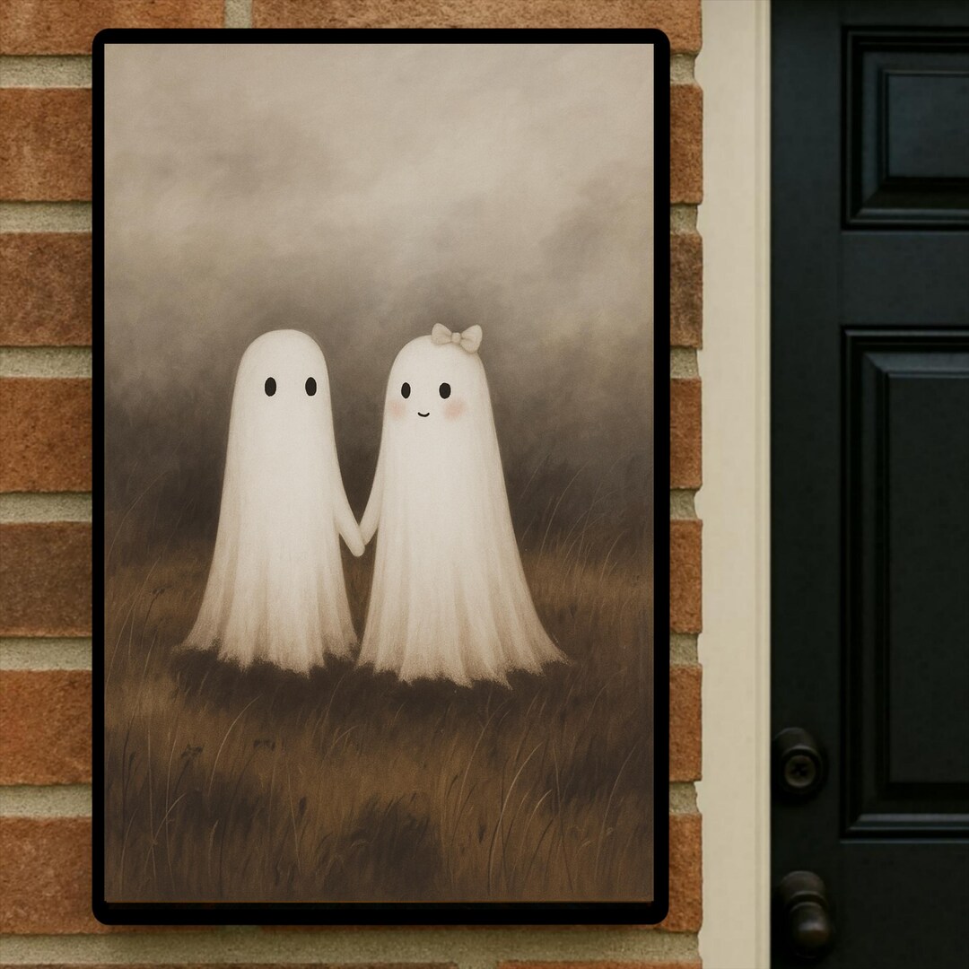 Personalized Ghost Couple Print: Spooky Romantic Halloween Decor ...