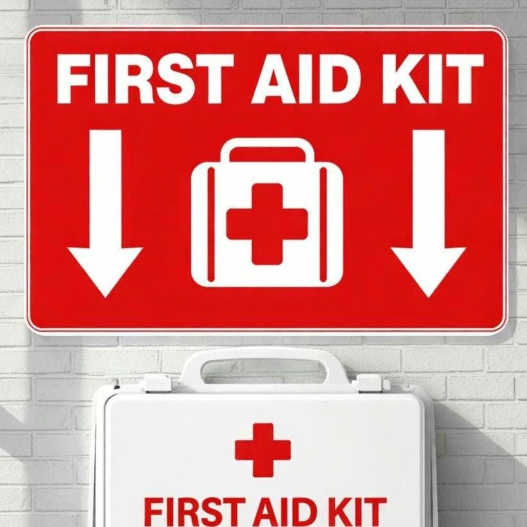 First Aid Kit Sign 12x12 – Emergency Safety Wall Sign, Weather ...
