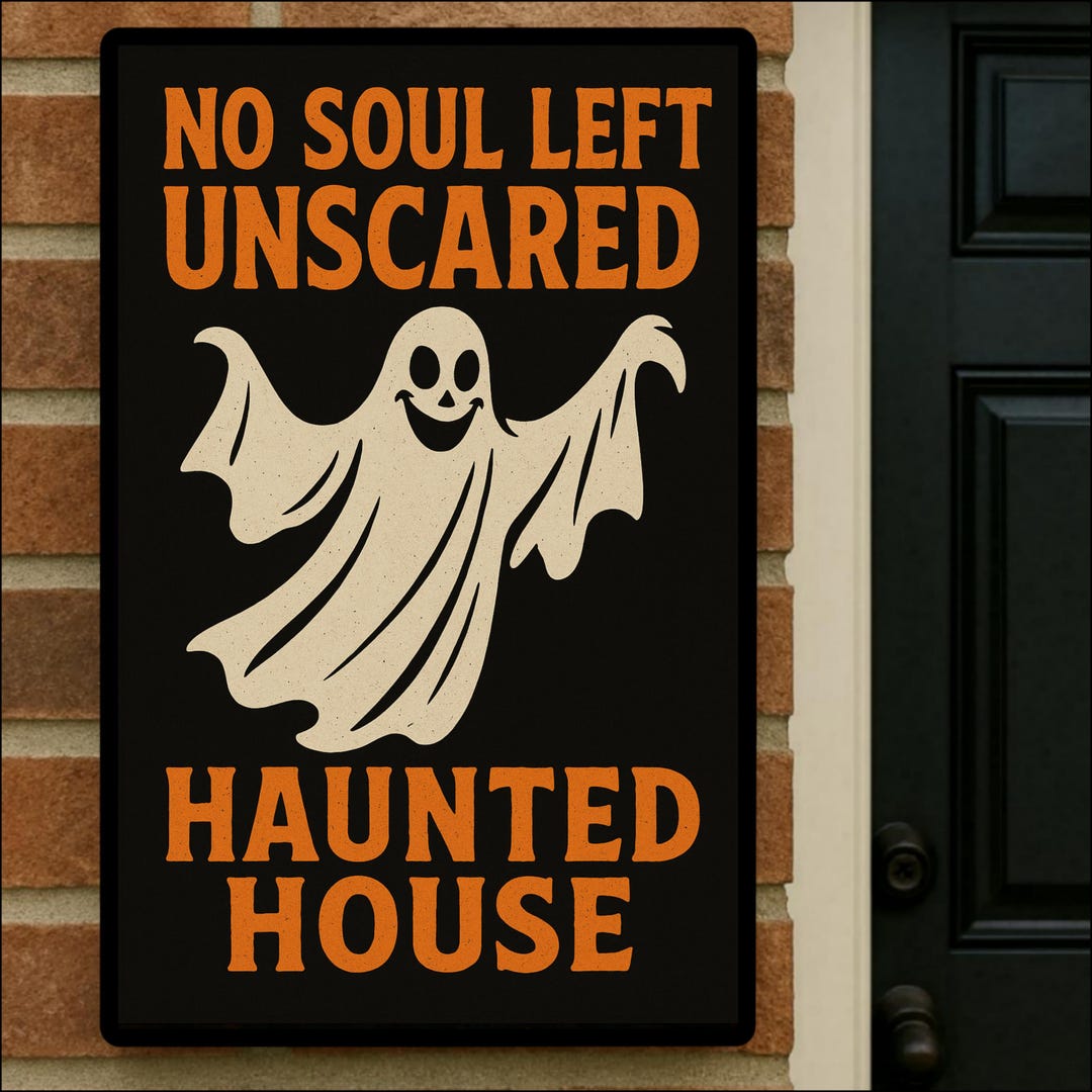No Soul Left Unscared Haunted House Sign – Halloween Ghost Wall Art - Etsy