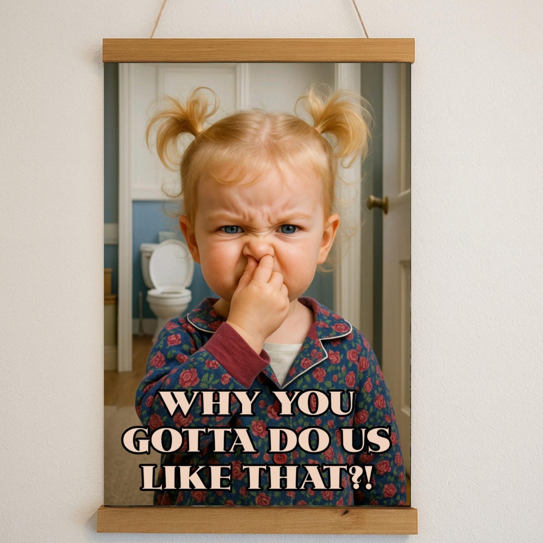 Funny Bathroom Sign | Toddler Nose Pinch Restroom Poster - Etsy