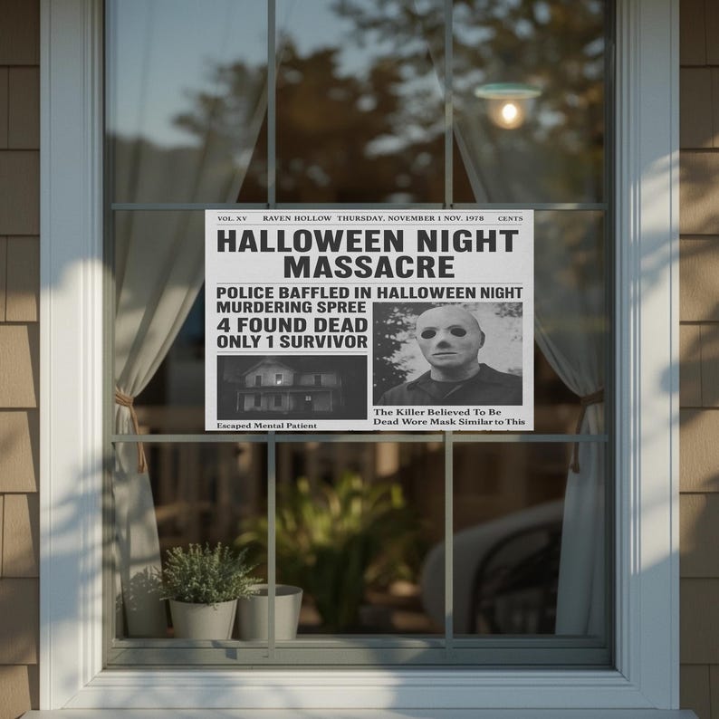 Vintage Halloween Newspaper Poster: Personalized Horror Party Decor - Etsy