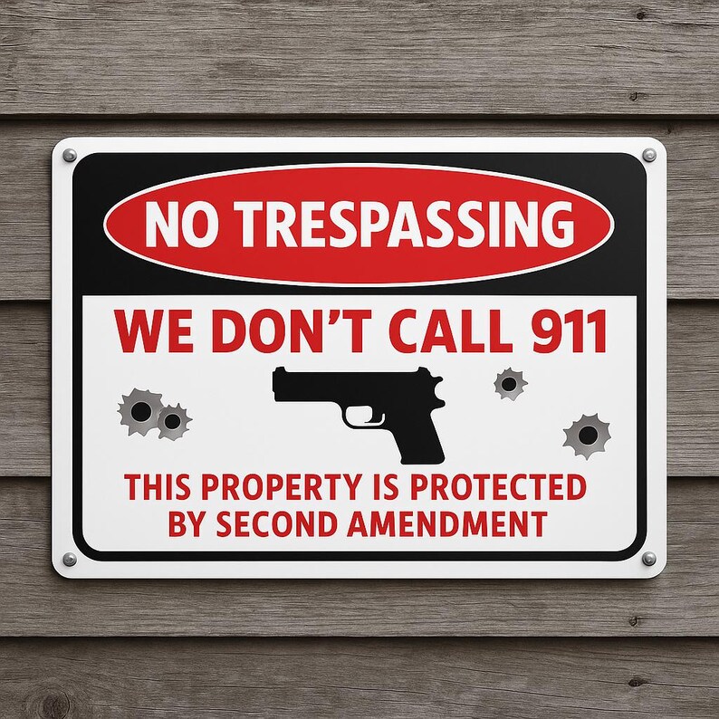 No Trespassing Laminated Sign – We Don't Call 911, 12x18 Warning - Etsy