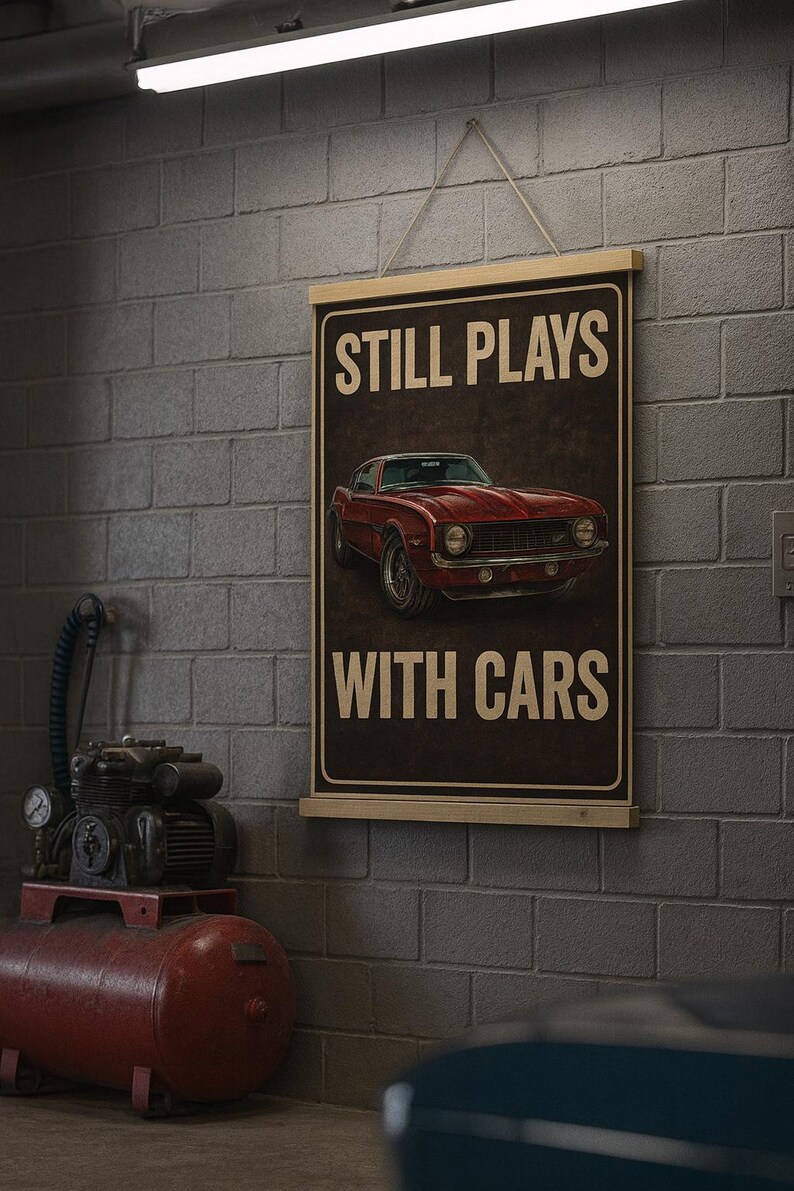Vintage Muscle Car Garage Sign: Funny Car Lover Wall Art - Etsy