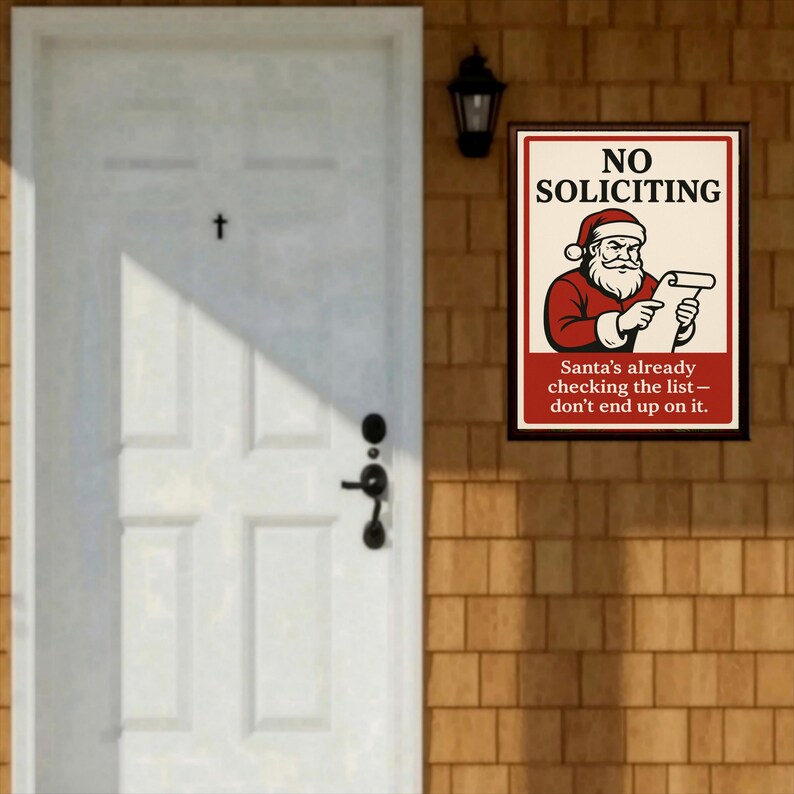 Funny Christmas No Soliciting Sign – Santa's Naughty List - Etsy