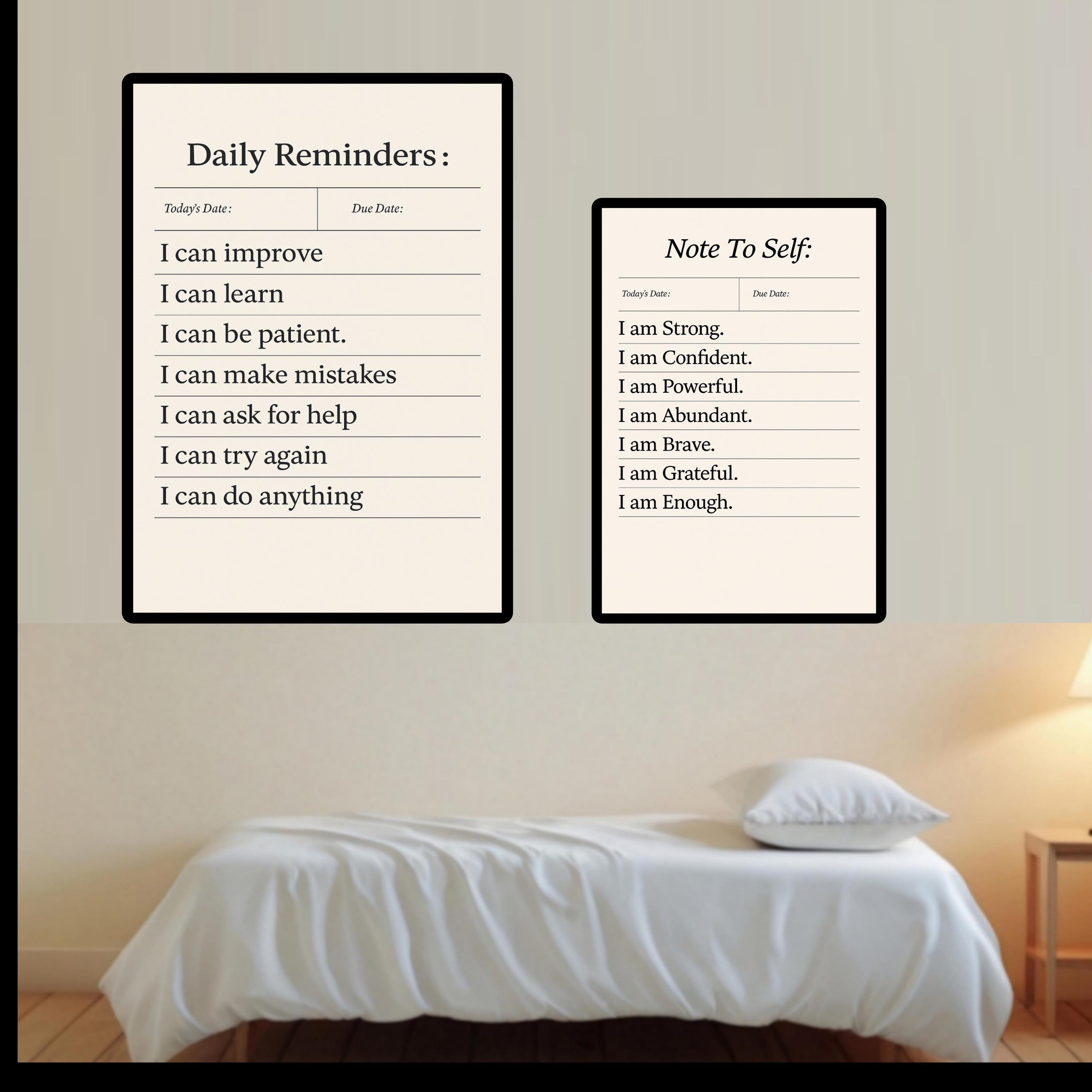 Daily Reminders Printable | Positive Affirmations Mental Health Decor ...