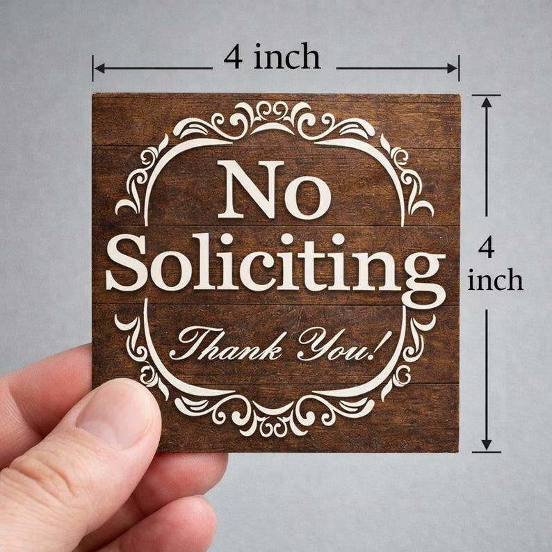 No Soliciting Sign | Small Wooden Door Sign 4x4 or 8x10 | No Soliciting ...