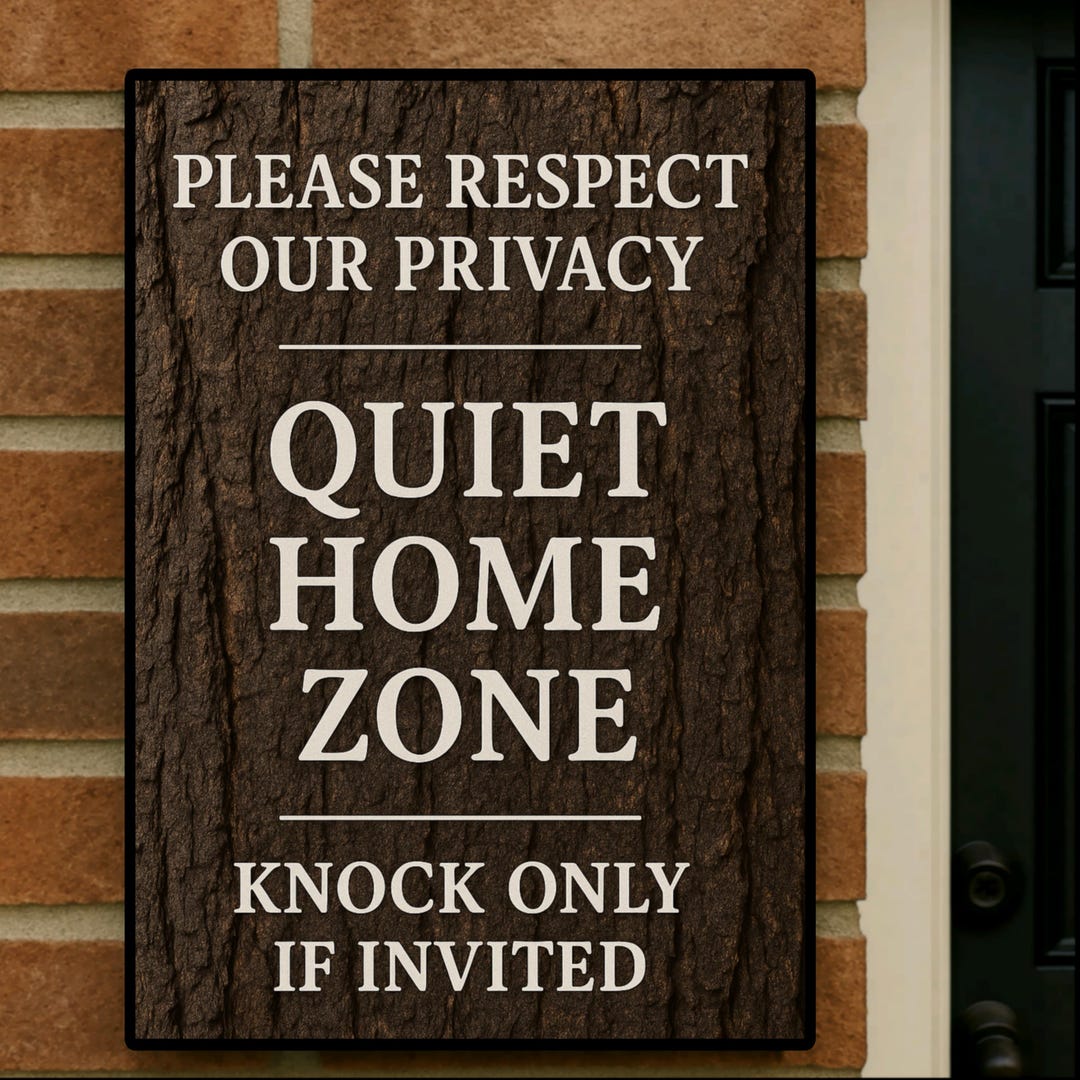 Quiet Home Zone Sign – Please Respect Our Privacy, Knock Only If ...