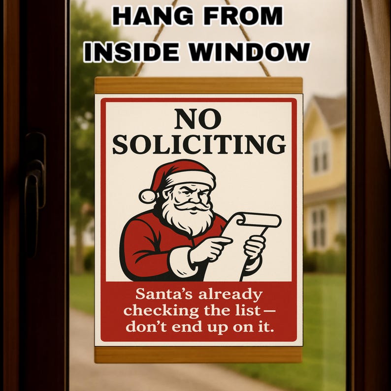Funny Christmas No Soliciting Sign – Santa's Naughty List - Etsy