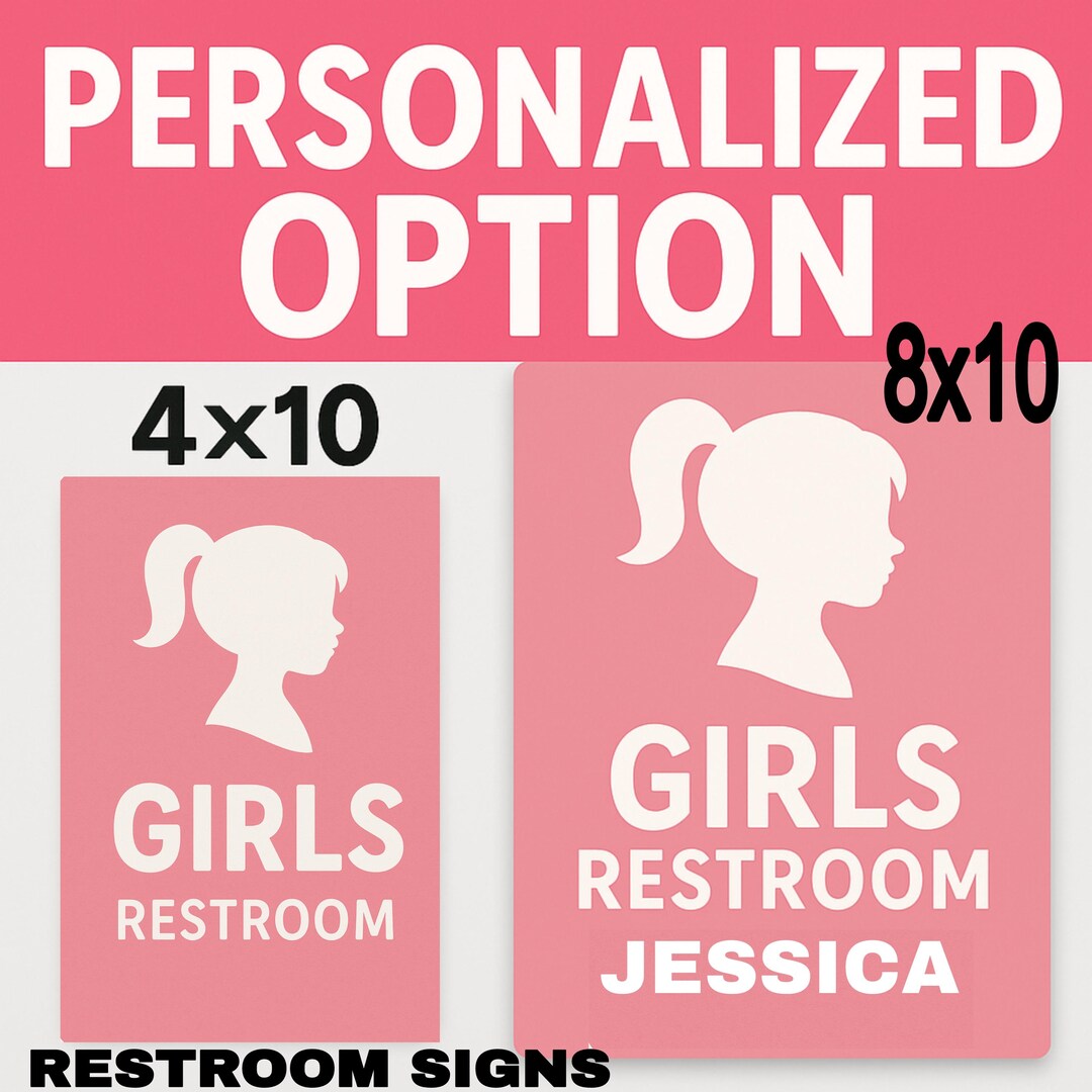 Kids Bathroom Door Signs – Printable Digital Download | Personalized ...