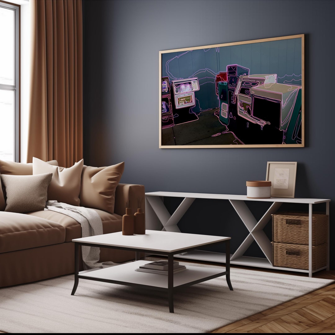 Abstract Art Poster - Vending Machine - Neon, Bauhaus, Geometric, Retro ...