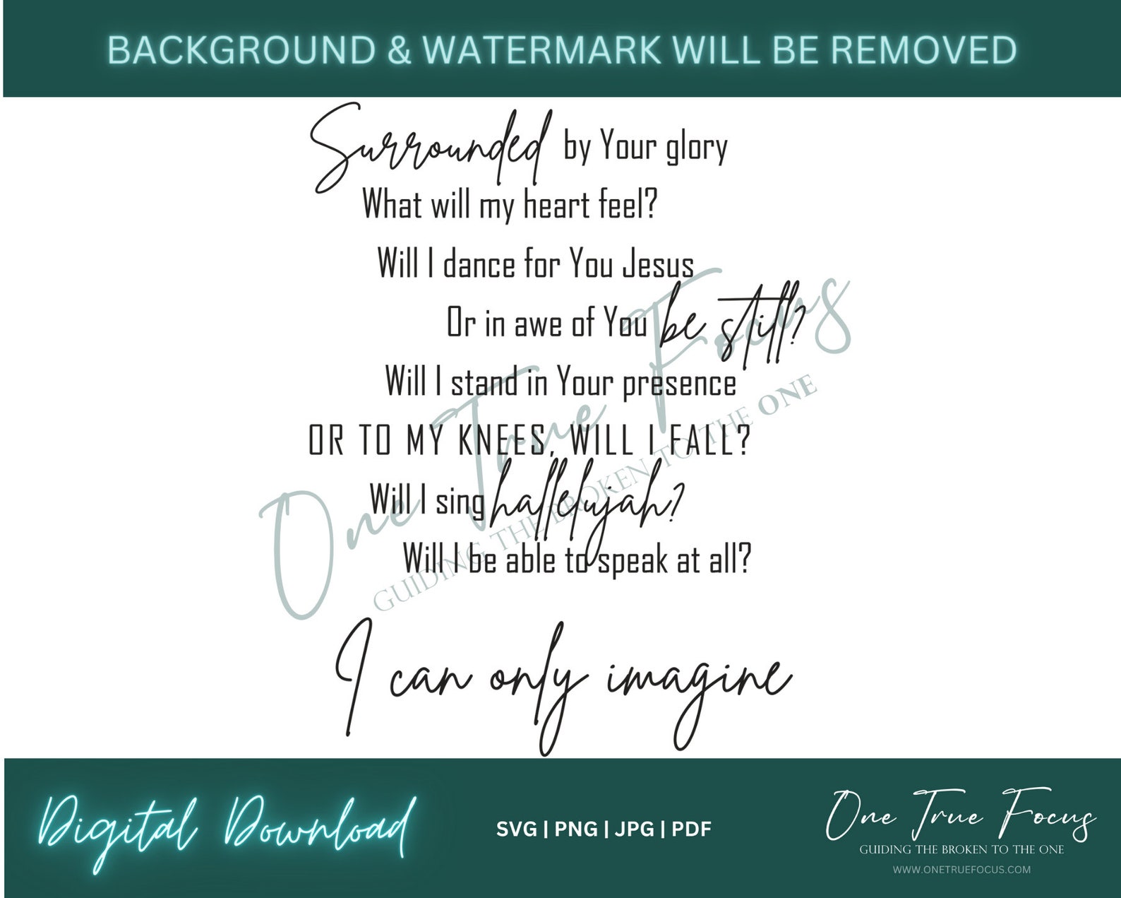 I Can Only Imagine SVG Png Jpg, Pdf, Silhouette, Cricut, Religious Svg ...