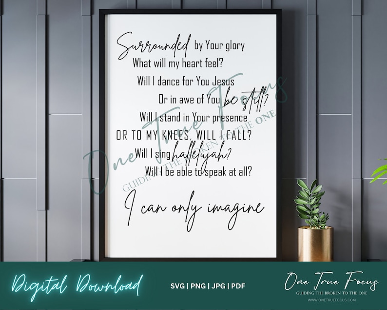 I Can Only Imagine SVG Png Jpg, Pdf, Silhouette, Cricut, Religious Svg ...