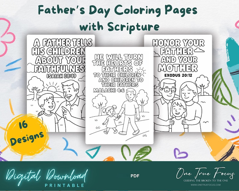 16 Christian Father’s Day Coloring Pages – Bible Verse Activities for ...
