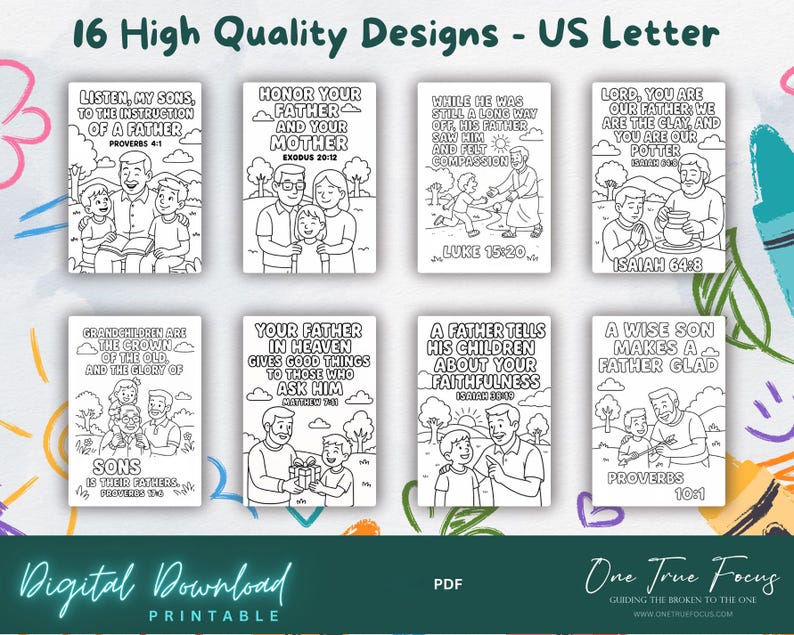 16 Christian Father’s Day Coloring Pages – Bible Verse Activities for ...