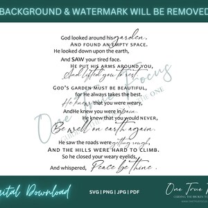 God's Garden Must Be Beautiful Poem Funeral SVG Png Jpg, Pdf ...
