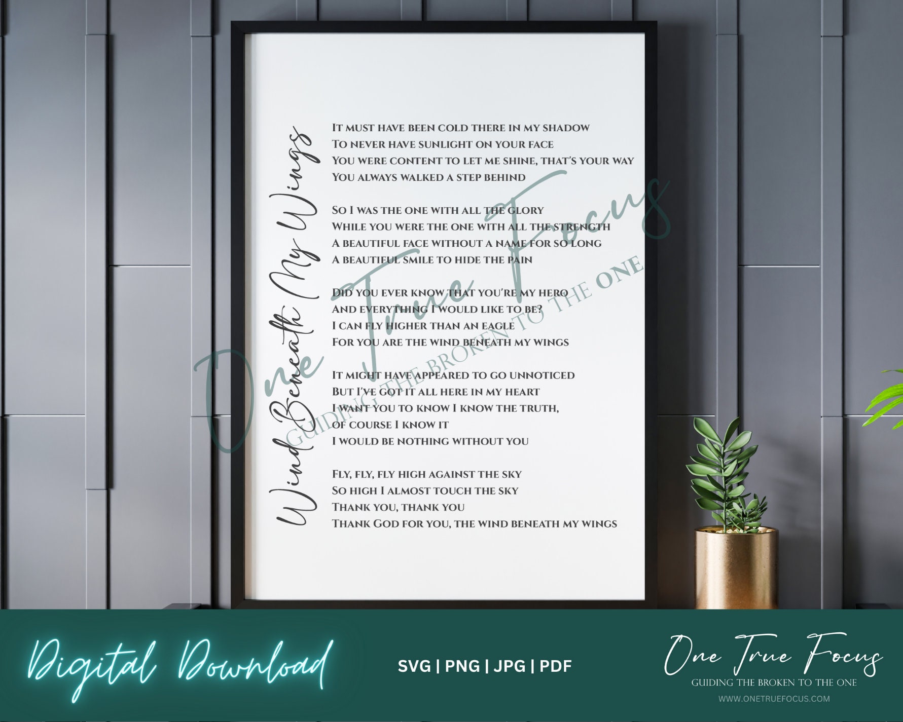 Wind Beneath My Wings You're My Hero Lyrics SVG Png Jpg, Pdf ...
