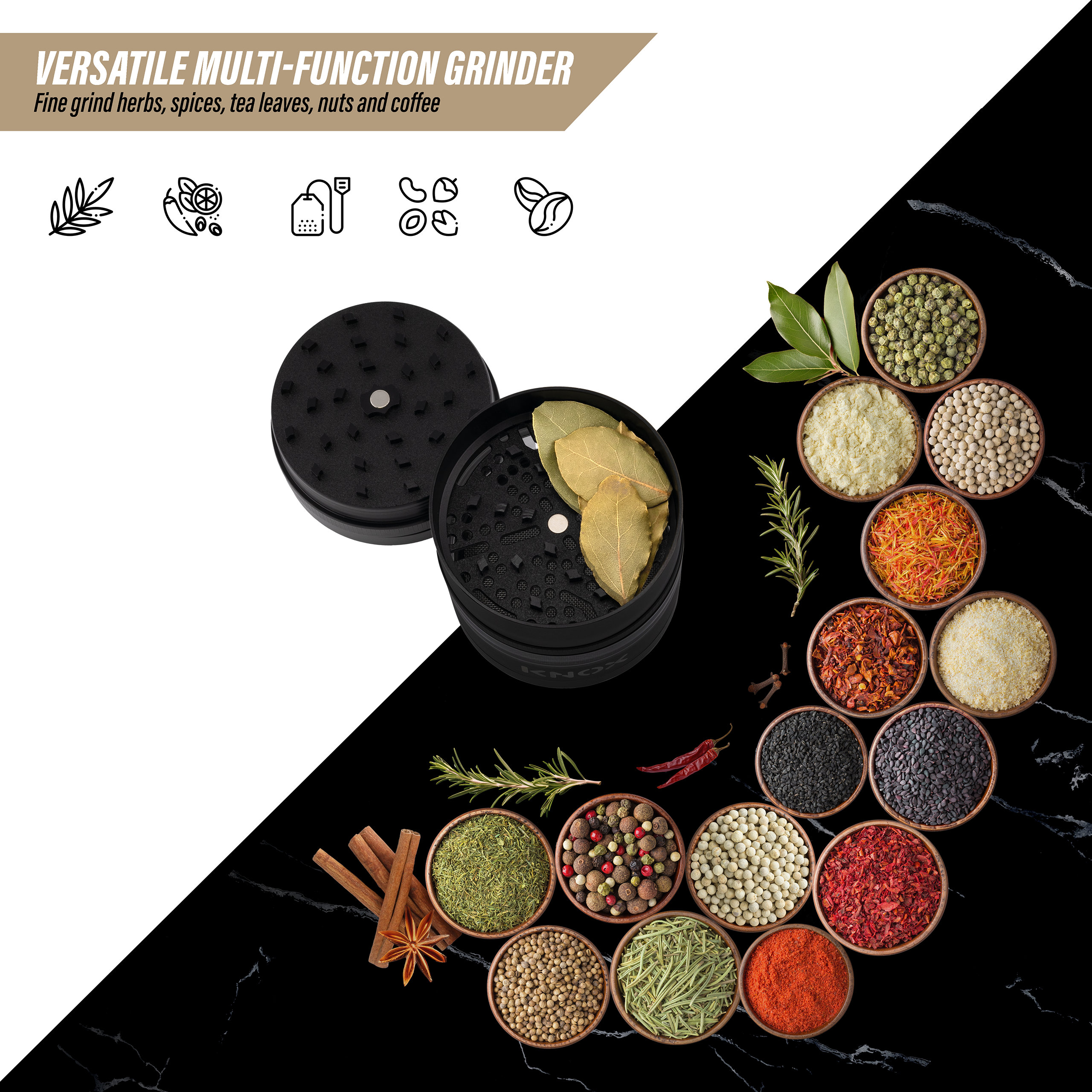 Xbit Herb Grinder With Display Side Window, Transform to Slim Storage ...