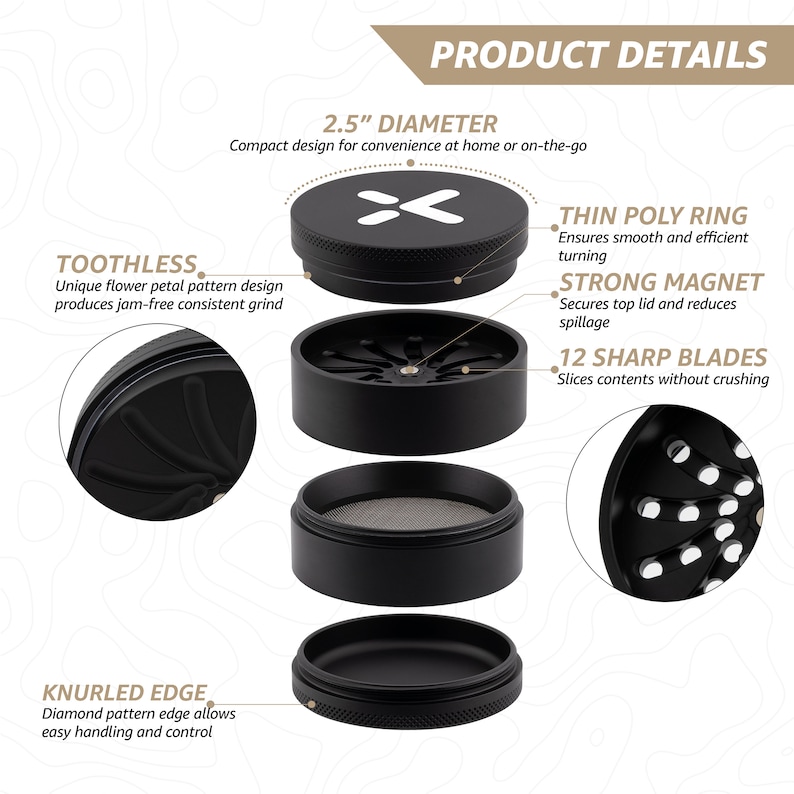 Storm-x Herb and Spice Toothless 4 Piece Grinder 2.5" - Etsy