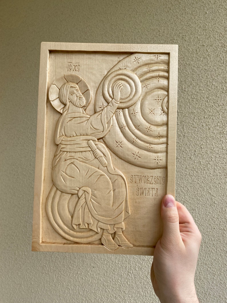 Lord Jesus Christ Creation of the World Relief Carving Handmade ...