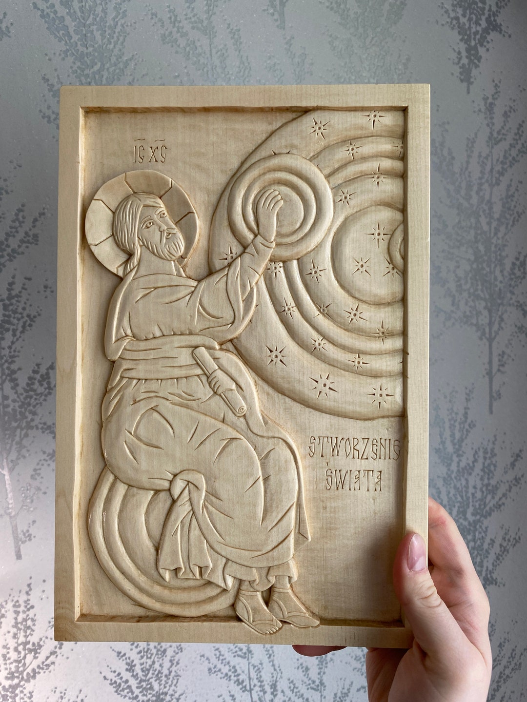 Lord Jesus Christ Creation of the World Relief Carving Handmade ...