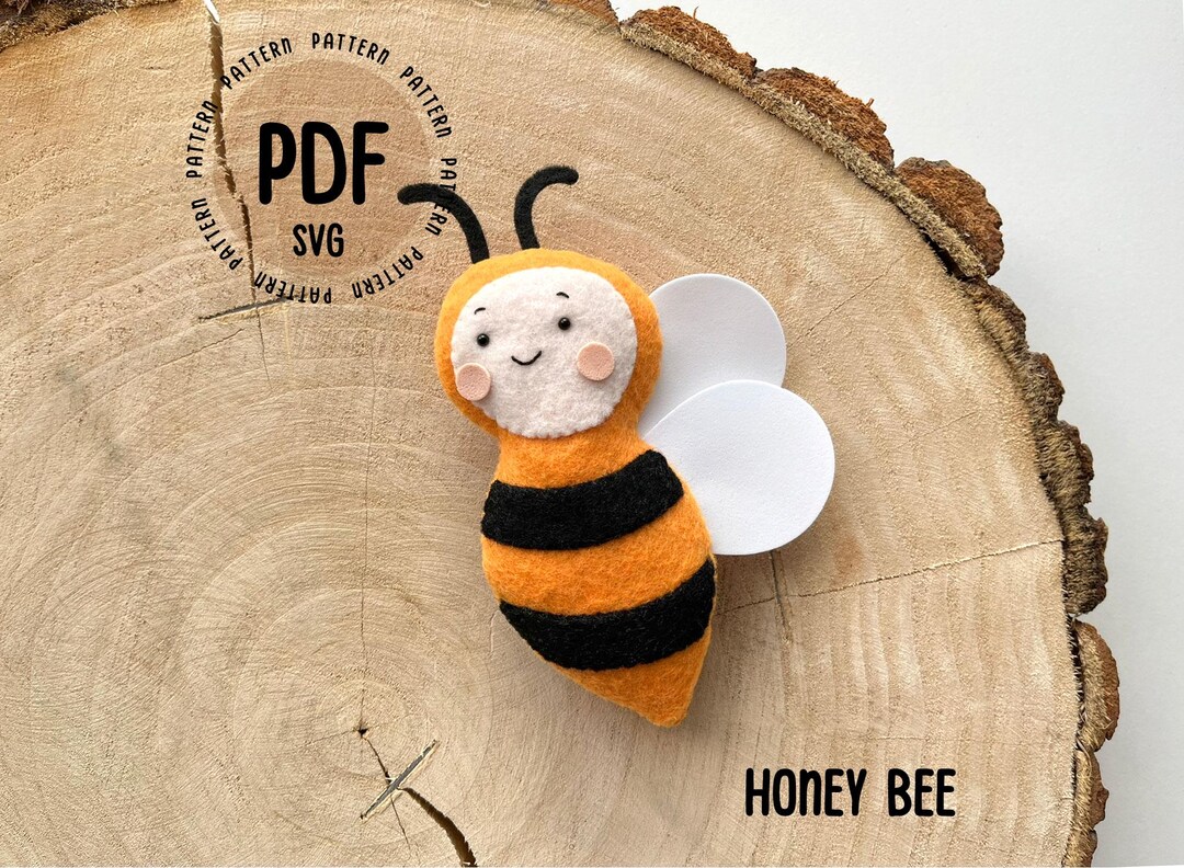 Felt Bee Pattern – PDF and SVG | DIY Bumblebee Plush Toy | Baby Mobile ...