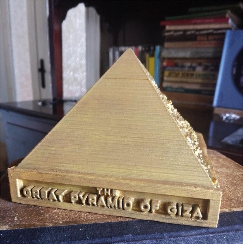 The Great Pyramid of Giza, Antique Gold, Hand Painted, Collector Gift ...