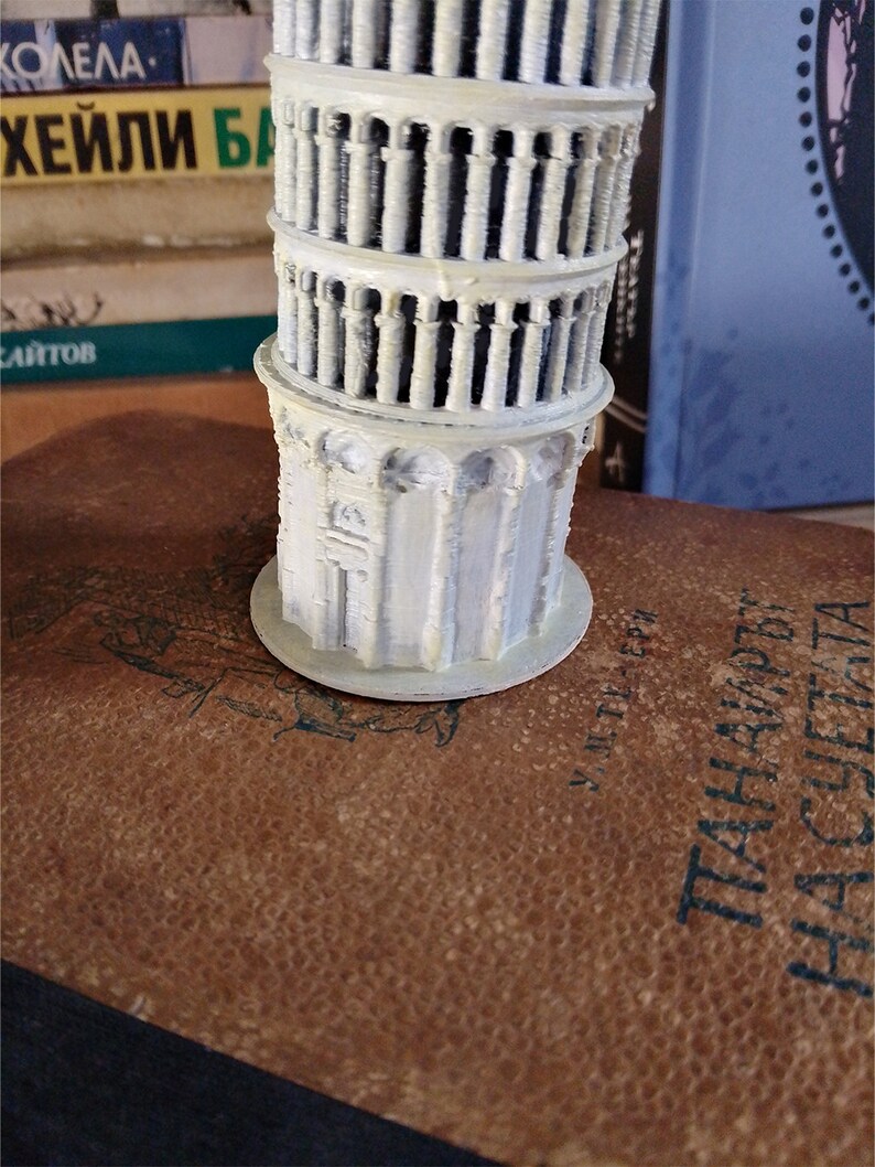 3D Model of the Leaning Tower of Pisa in Italy, Hand Painted Souvenir ...
