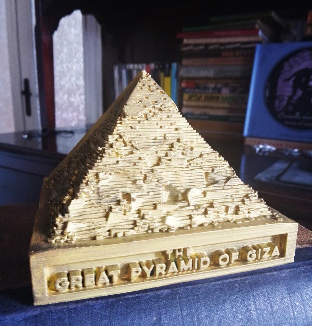The Great Pyramid of Giza, Antique Gold, Hand Painted, Collector Gift ...