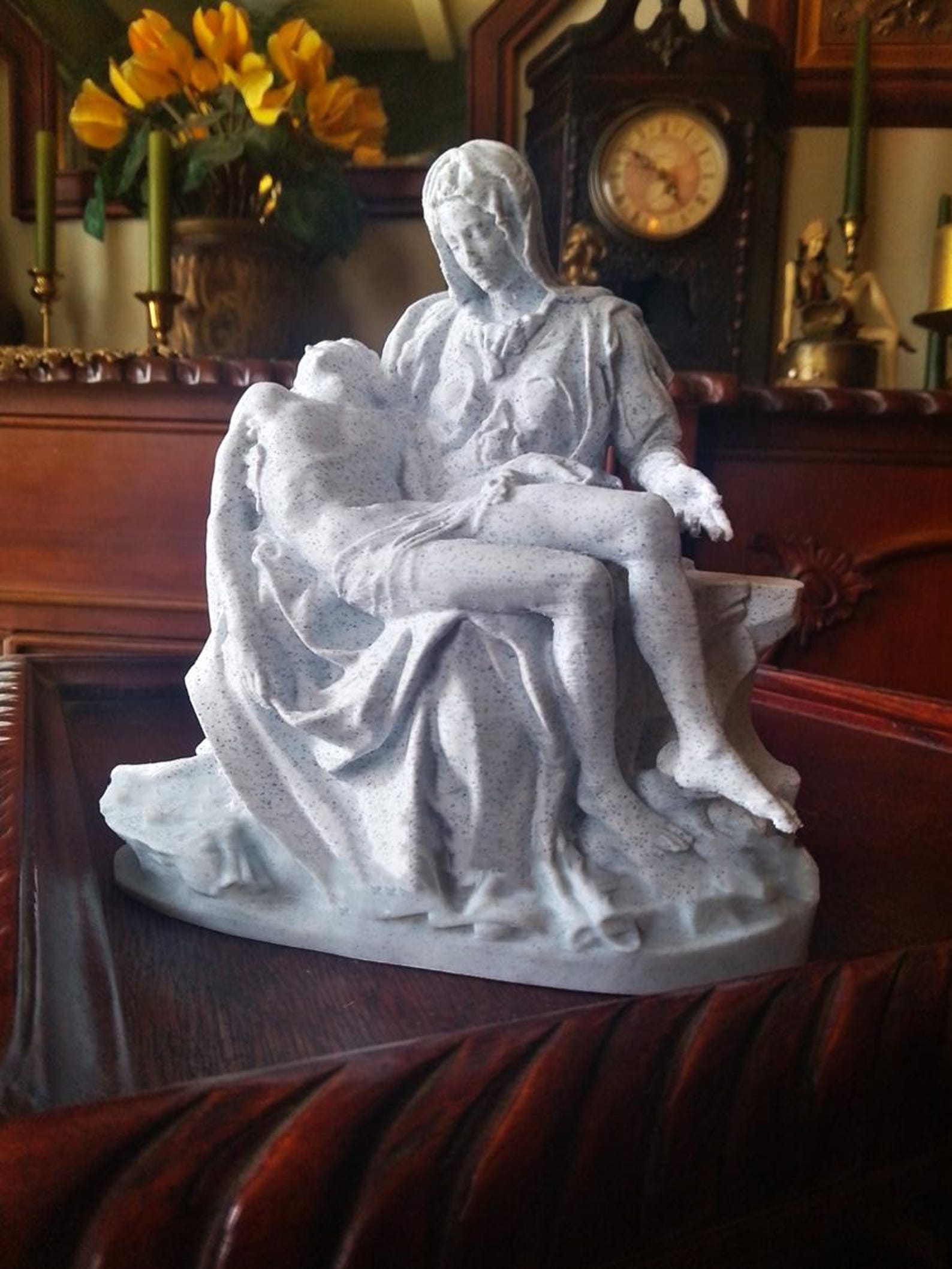 Sculpture Pieta by Michelangelo, Marble-like Art Decor Figure, Tabletop ...
