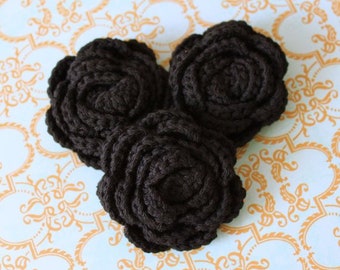 Black crochet flower | Etsy