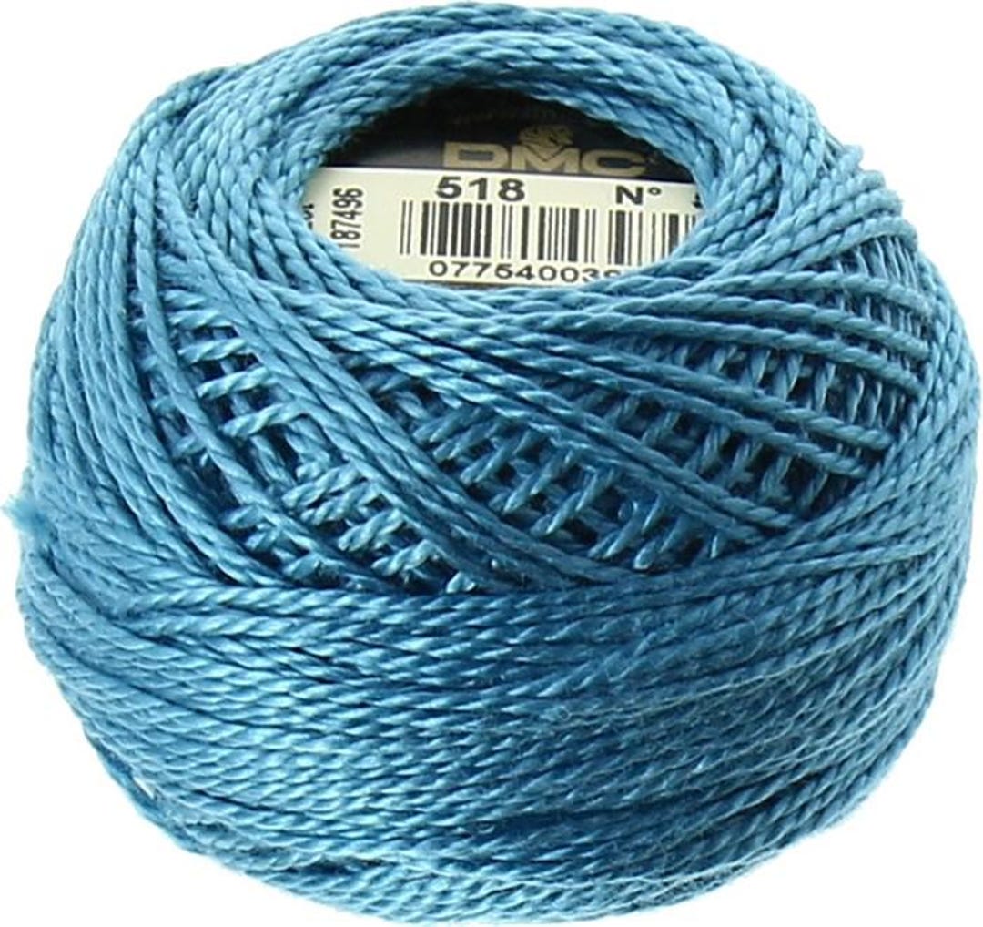 DMC 518 Light Wedgewood Blue Pearl Cotton Embroidery Thread Ball Size 5 ...