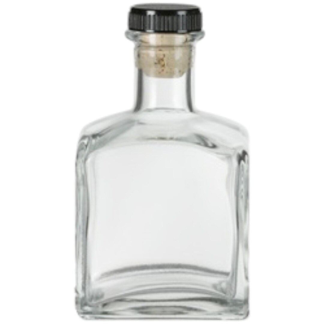 6 Pcs Clear Square Glass Bottle With Tbar 7.0 Oz (210ml) - Etsy