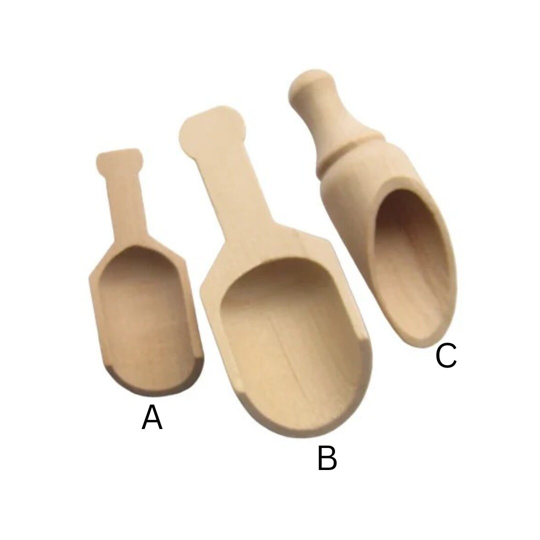 Salt Scoop / Round Opening - Small Rustic Wood Scoop for Coffee, Tea ...