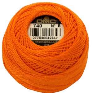 DMC 740 Perle Cotton Thread | Size 8 | Tangerine Orange - Etsy