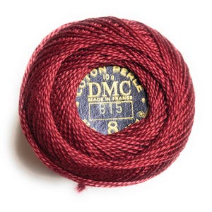 DMC 815 Perle Cotton Thread | Size 8 | Medium Garnet - Etsy