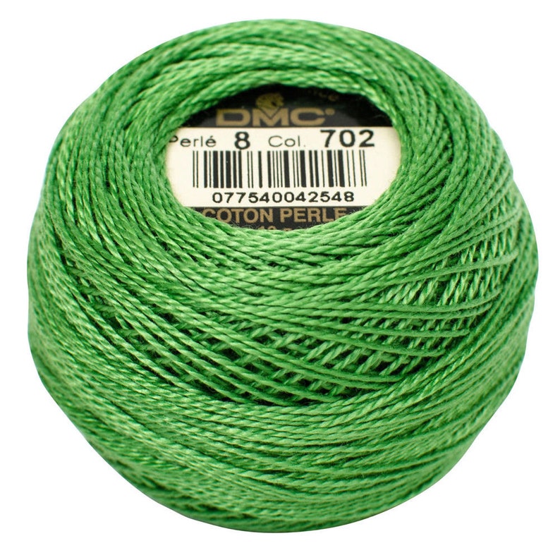 DMC 702 Pearl Cotton Thread | Size 8 | Kelly Green, Dmc Thread for ...