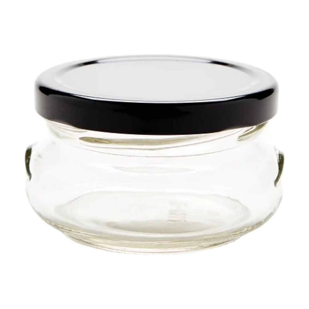 Nakpunar 3.3 Fl Oz Glass Tureen Jars With Color Choice of Lid: Black ...