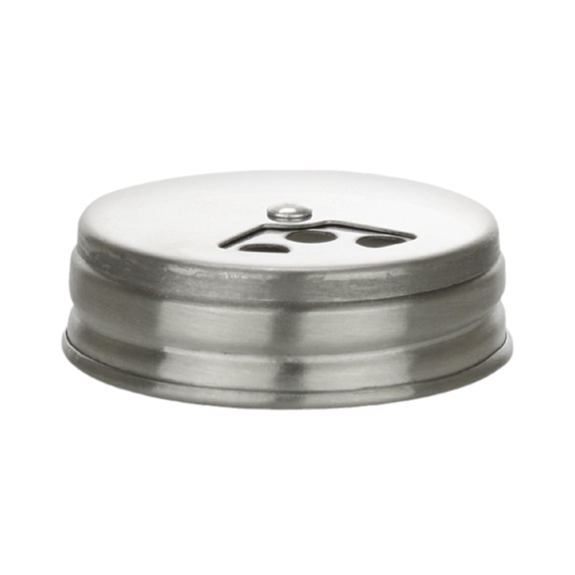 Stainless Steel Spice Dispenser Caps Lids for French Square Glass Jars ...